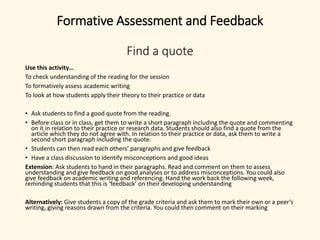 Formative assessment and feedback strategies | PPTX