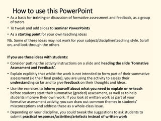 Formative assessment and feedback strategies | PPTX