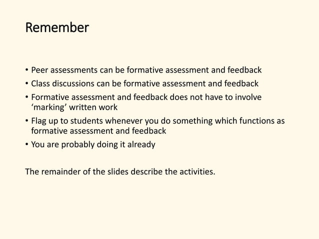 Formative assessment and feedback strategies | PPTX