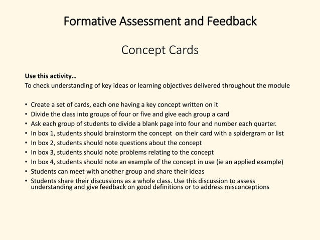 Formative assessment and feedback strategies | PPTX