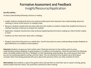 Formative assessment and feedback strategies | PPTX
