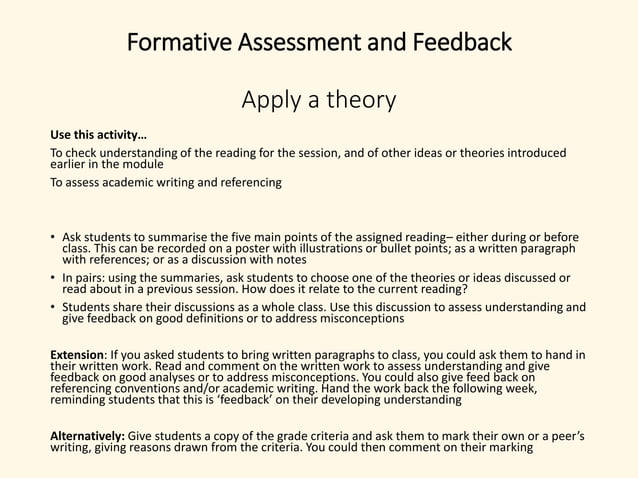 Formative assessment and feedback strategies | PPTX