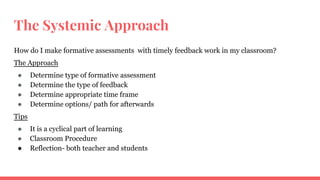 Formative Assessment: Tasks and Feedback | PDF