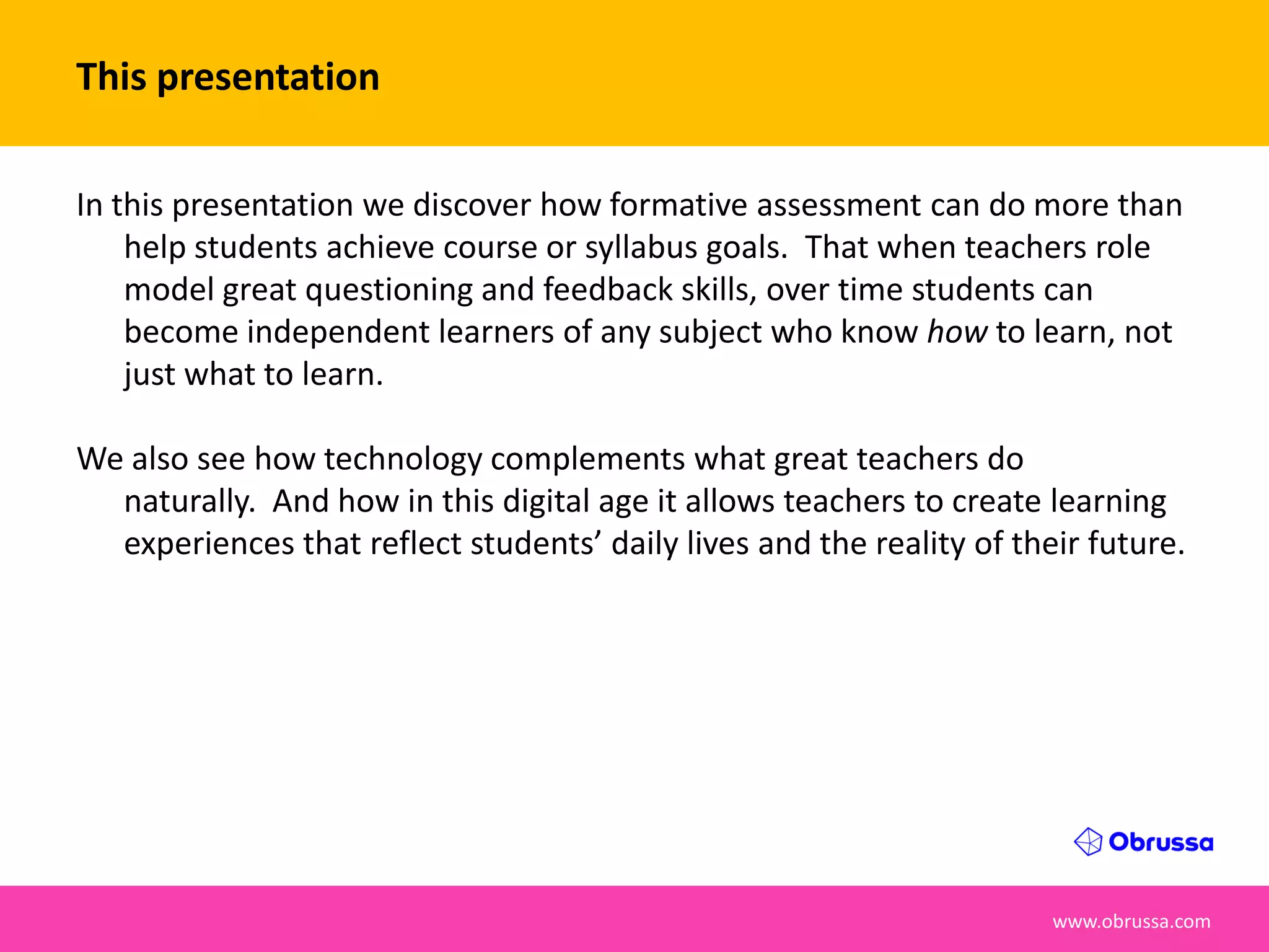 Formative assessment: an important teaching tool for any subject | PPT
