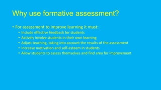 Using Formative Assessment in the Classroom Presentation | PPTX