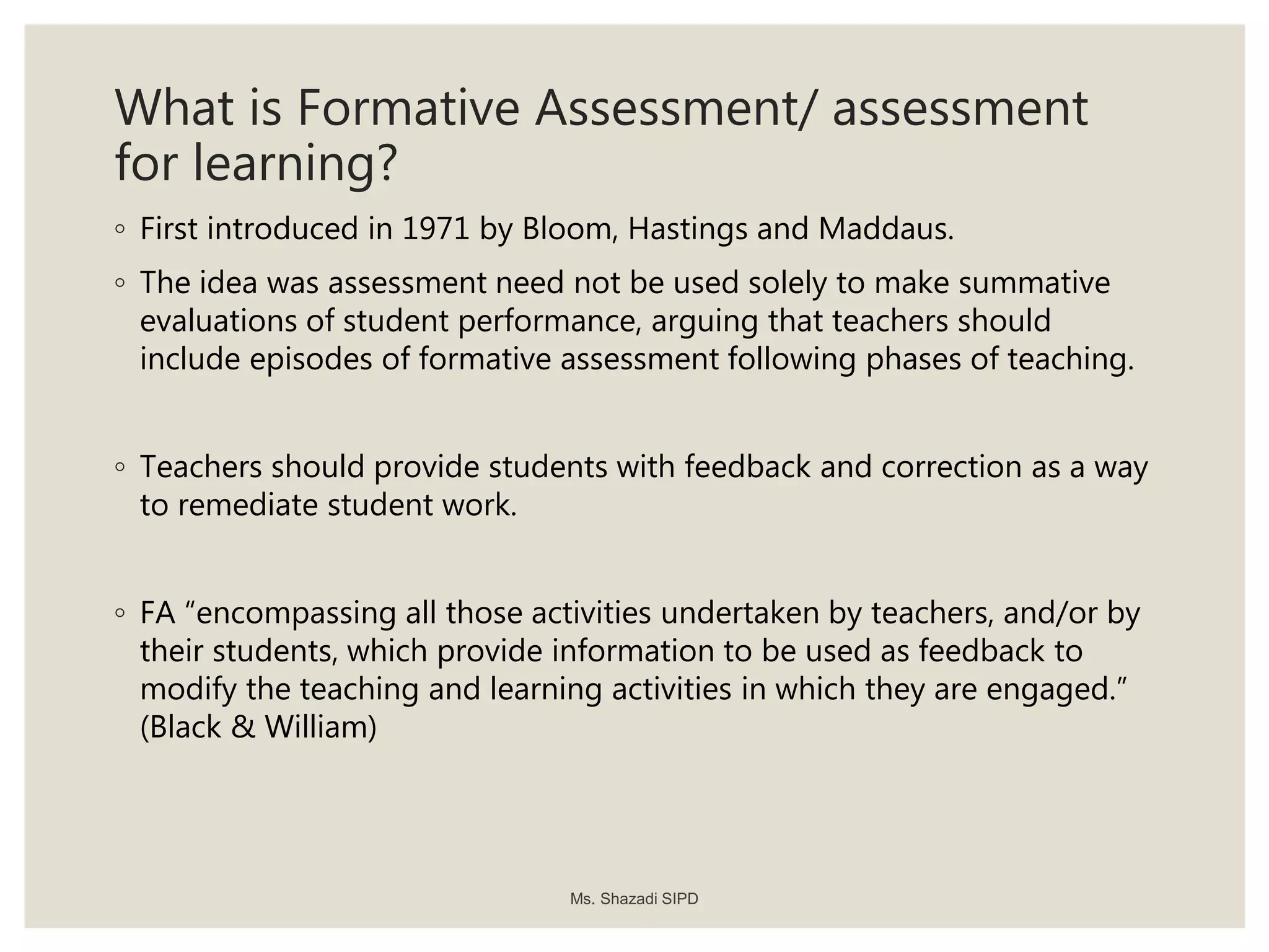 Formative assessment techniques | PPT