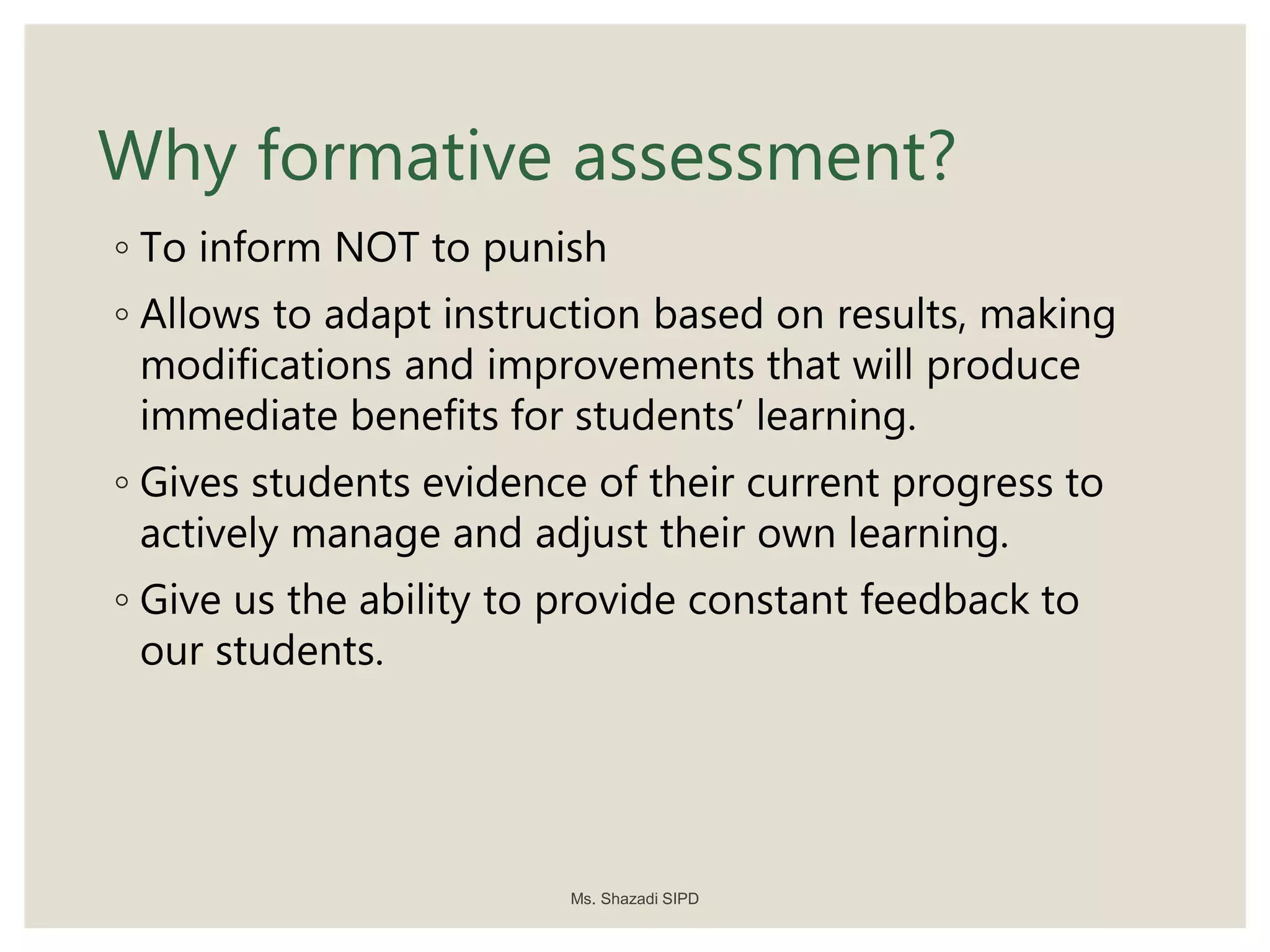 Formative assessment techniques | PPT