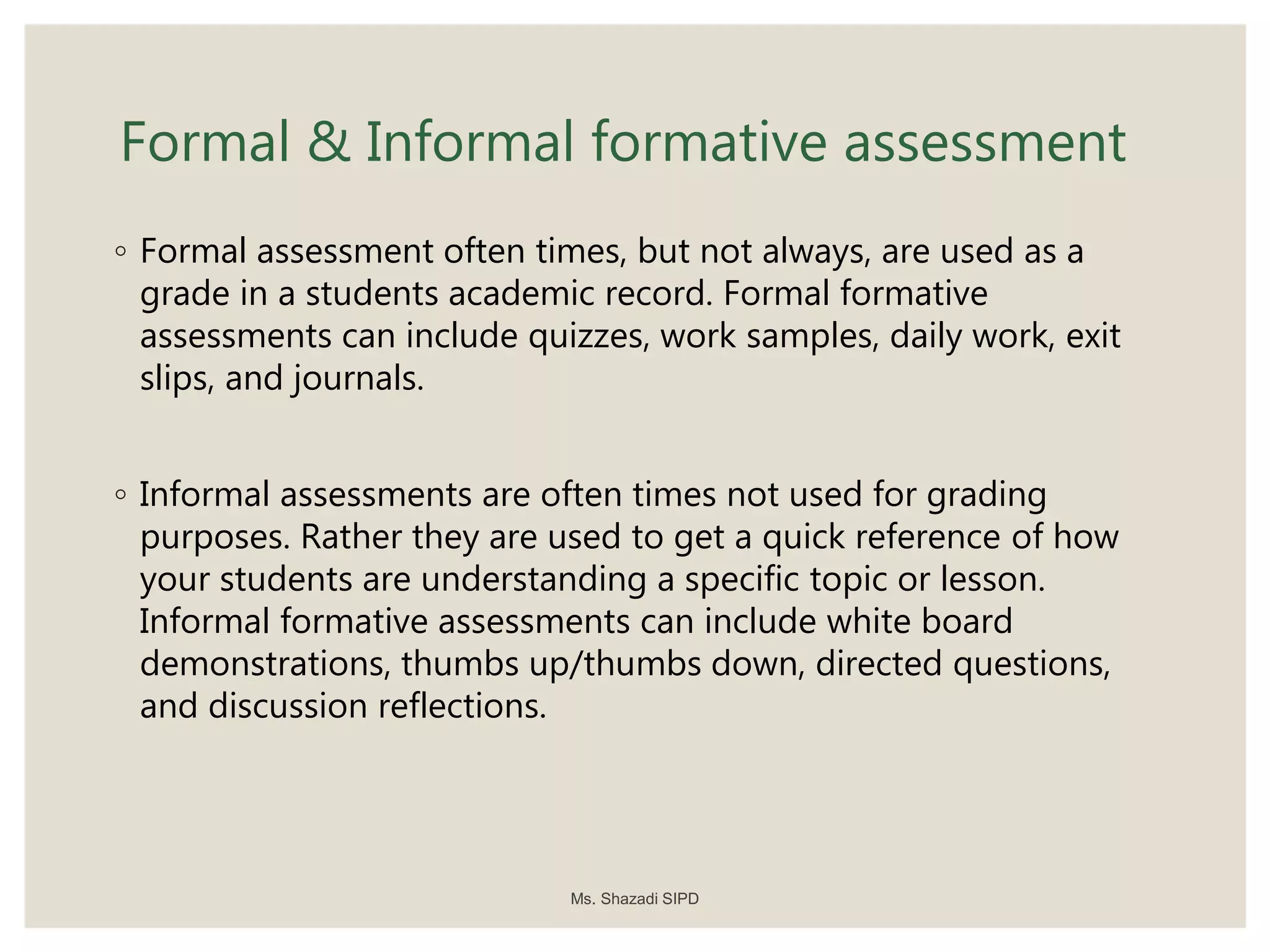 Formative assessment techniques | PPT