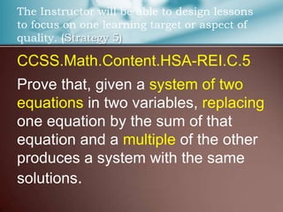 Formative assessment with the mathematics ccss | PPT