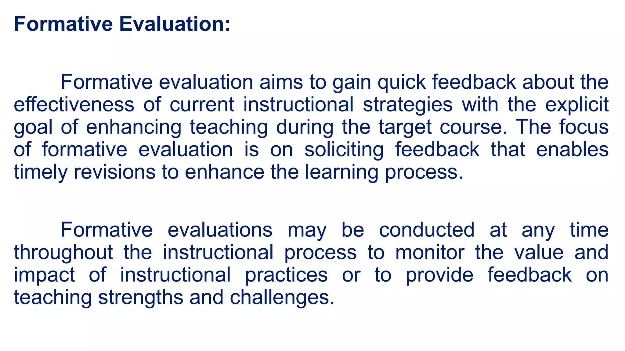 Formative Evaluation | PPTX