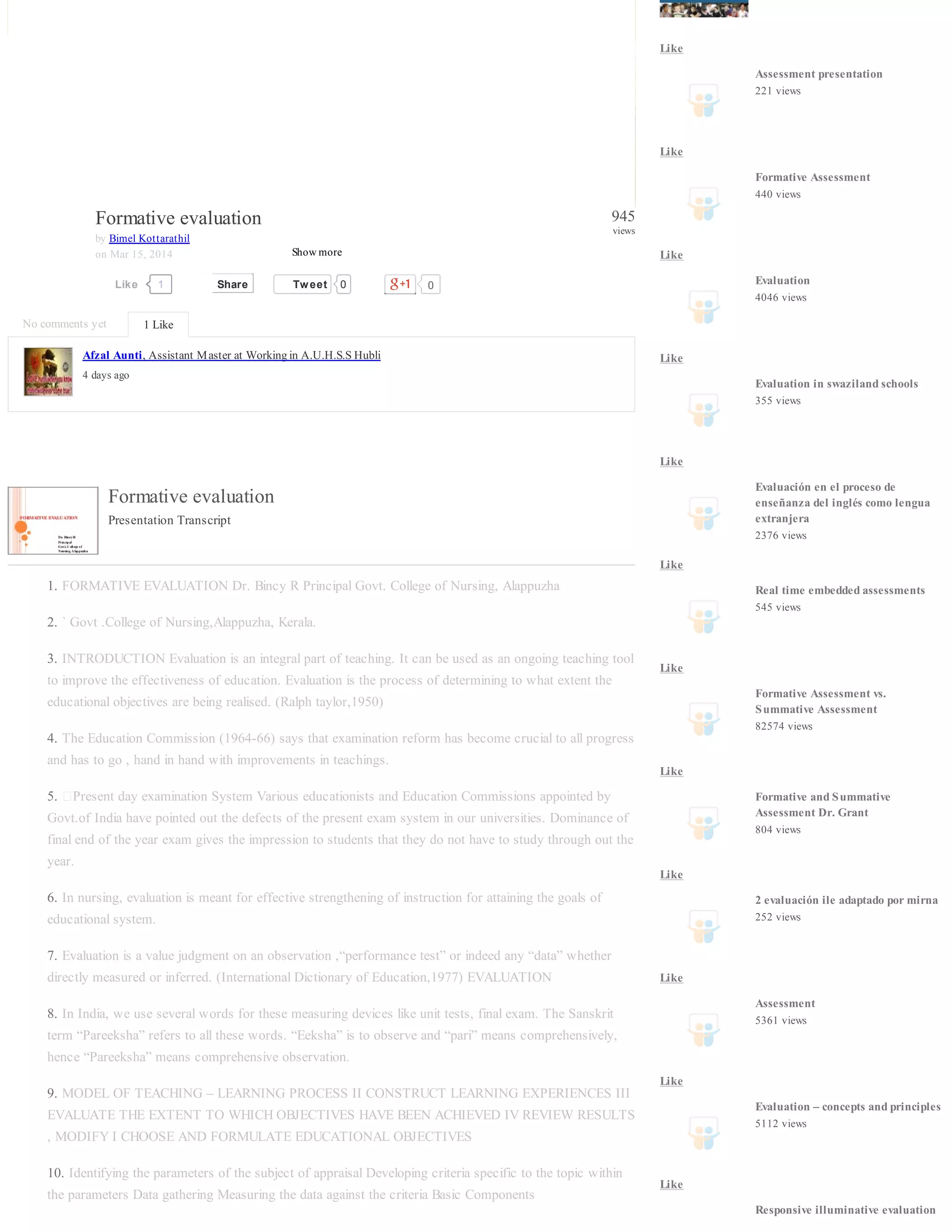 Formative evaluation | PDF