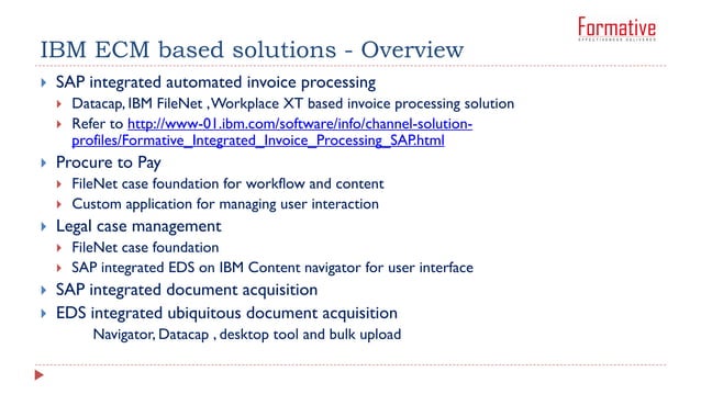 Formative software solutions IBM Filenet capabilities | PDF