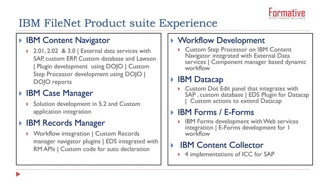 Formative software solutions IBM Filenet capabilities | PDF