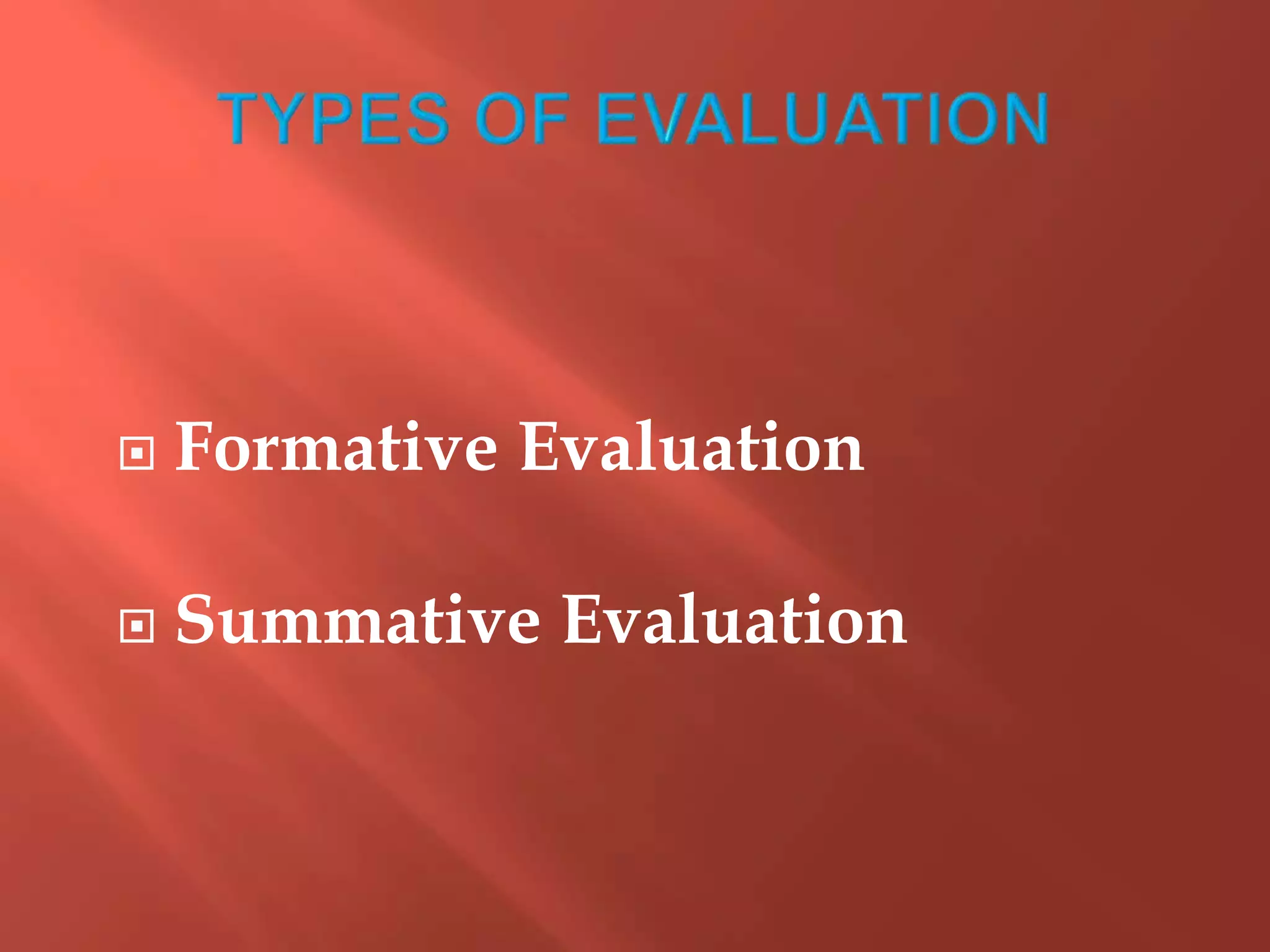 Formative & summative evaluation | PPTX