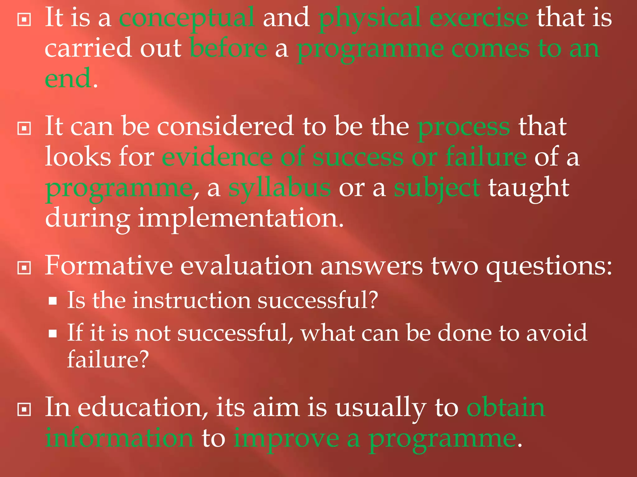 Formative & summative evaluation | PPTX