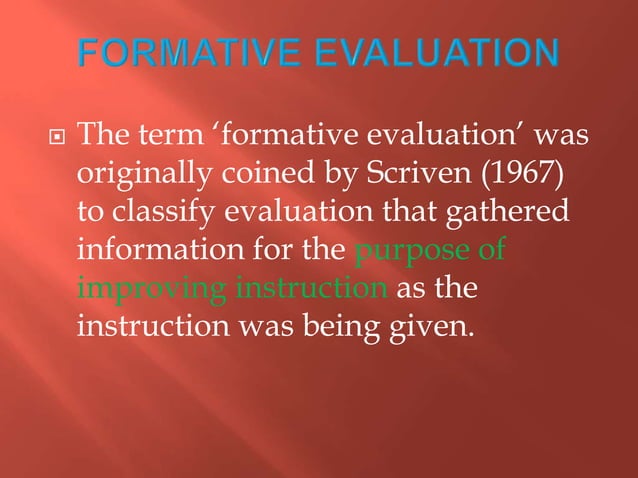 Formative & summative evaluation | PPTX