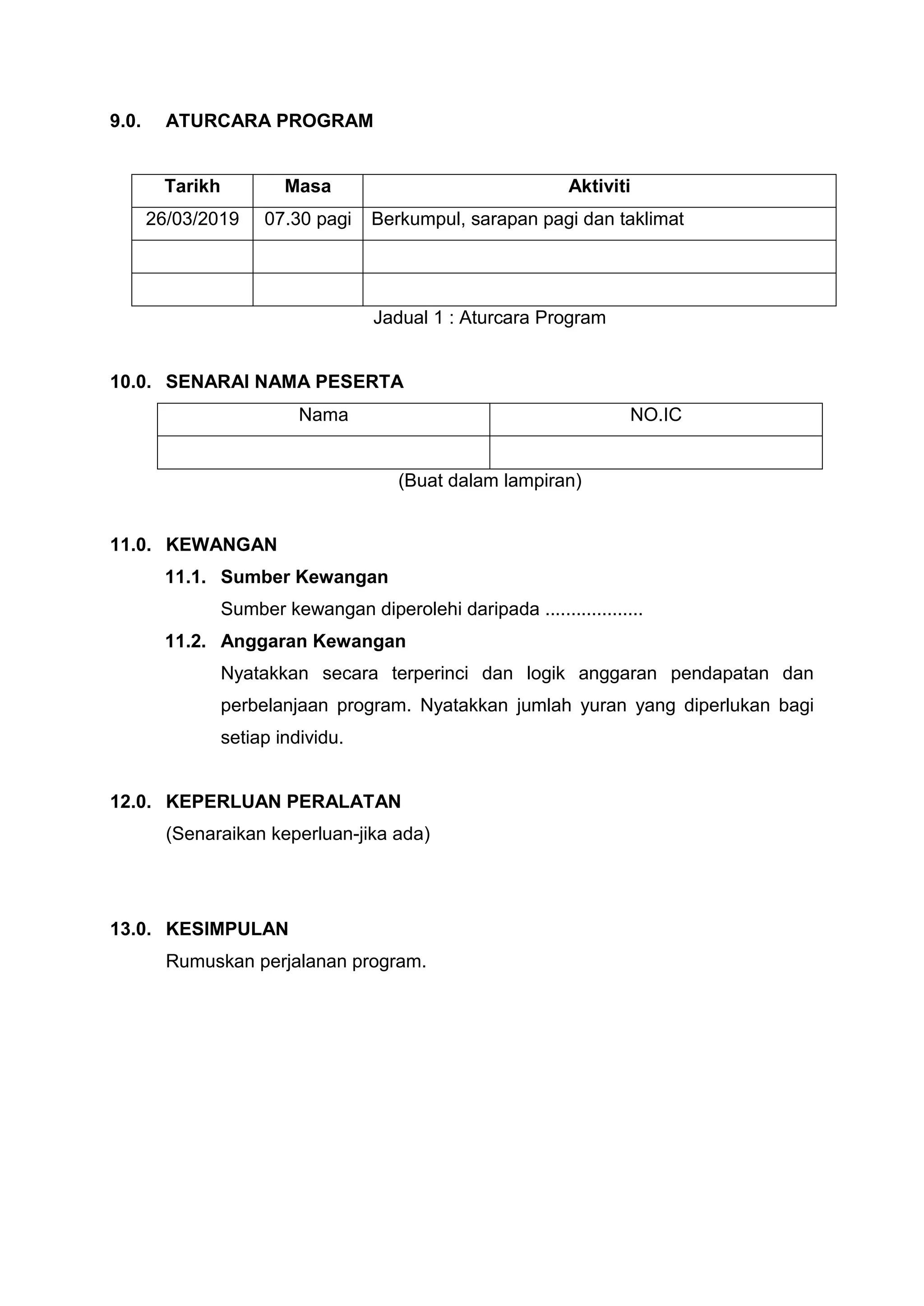 Format kertas cadangan/ proposal/kertas kerja | PDF