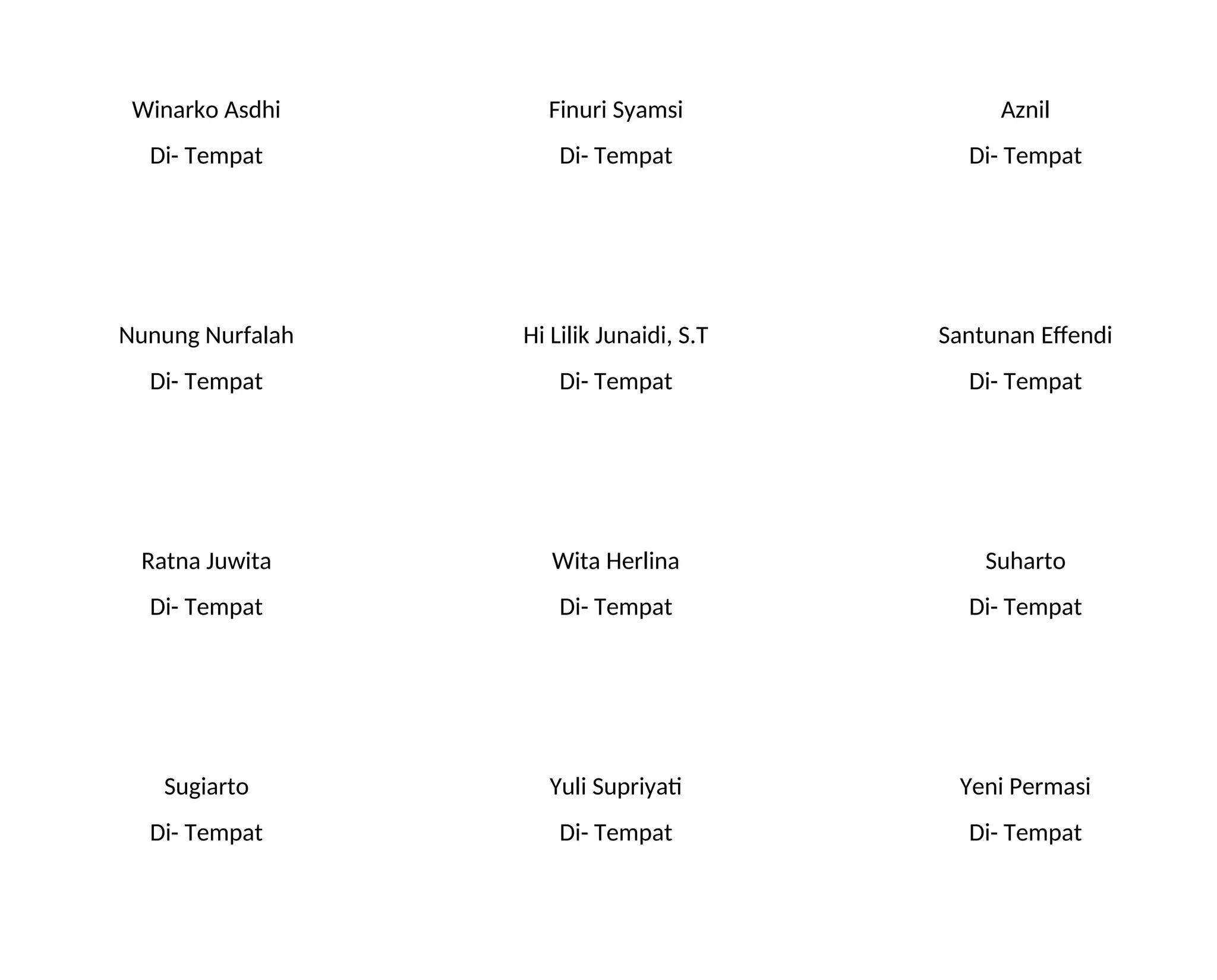 TABEL UNDANGAN DENGAN FORMAT TOM AND JERRY | DOCX