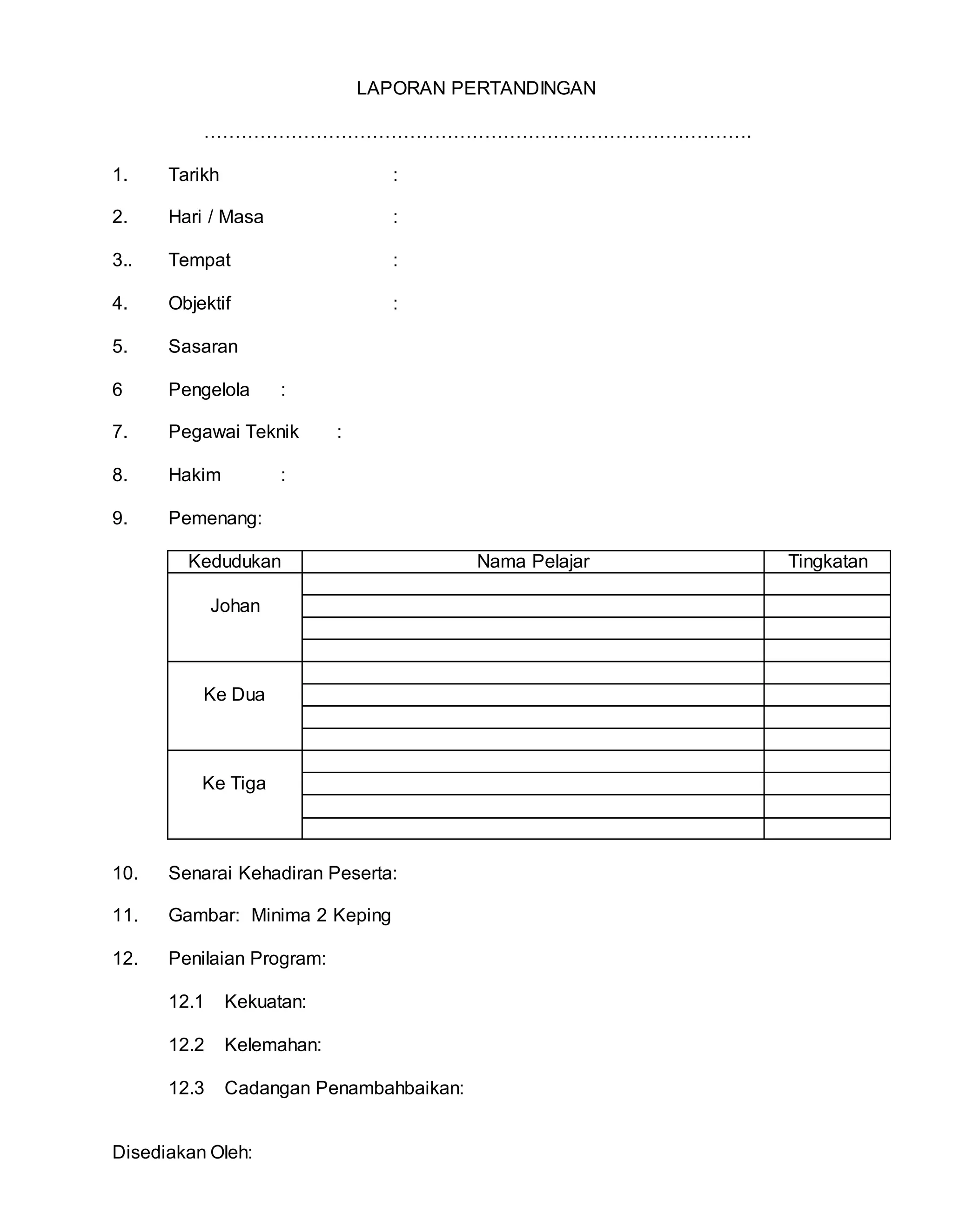 Format laporan | DOCX