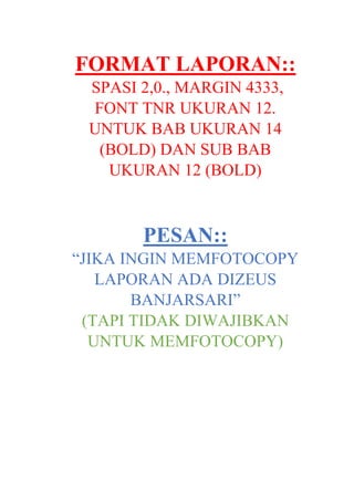 Format laporan kkl | DOCX