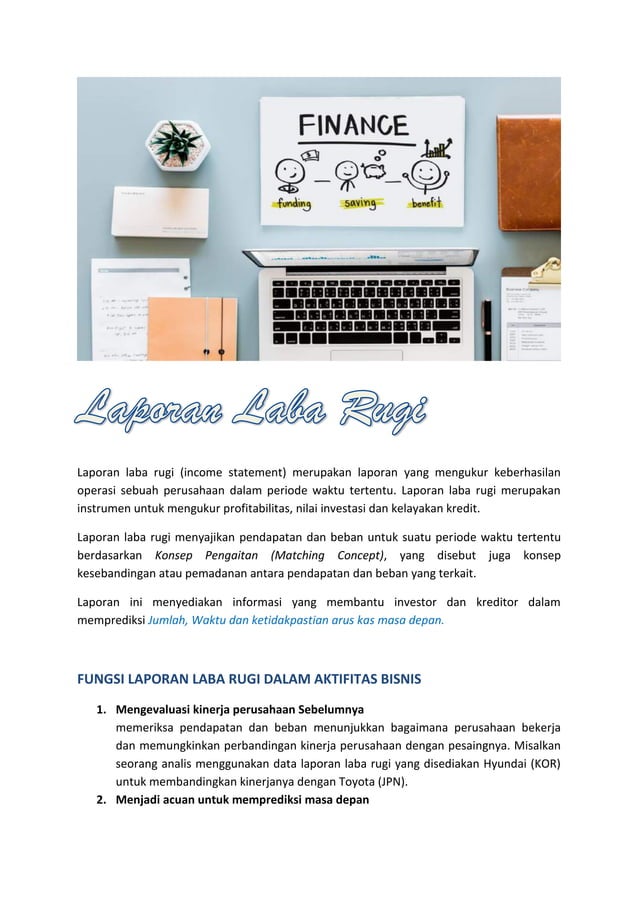 Format Laporan Laba Rugi Ringkas (single step income statement) - Riki ...