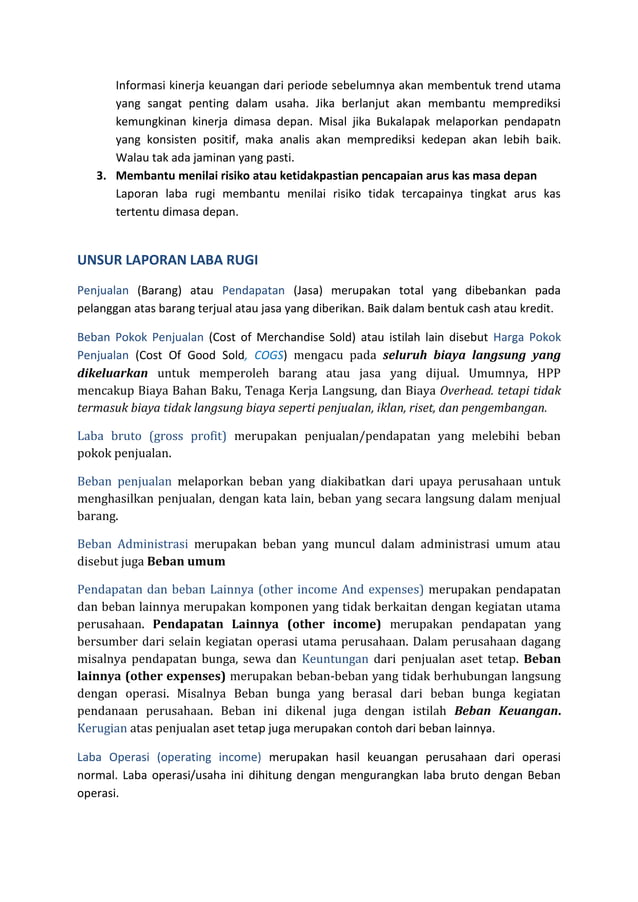 Format Laporan Laba Rugi Ringkas (single step income statement) - Riki ...