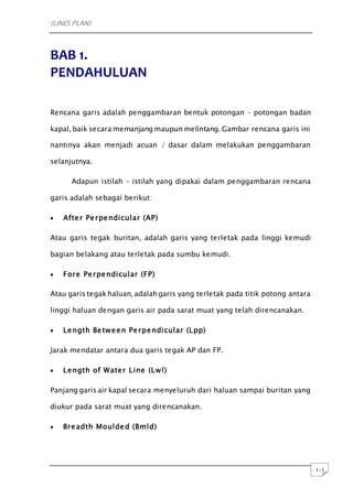 Format laporan lines plan (nsp) Ship Building Engineering 2015 ...