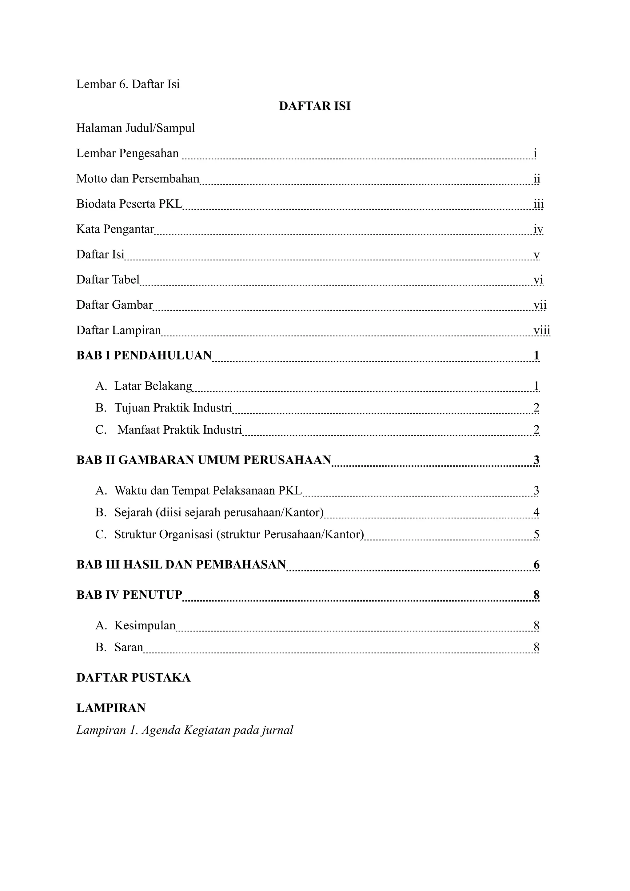 Contoh laporan pkl otomotif smk dan penjelasannya | PDF