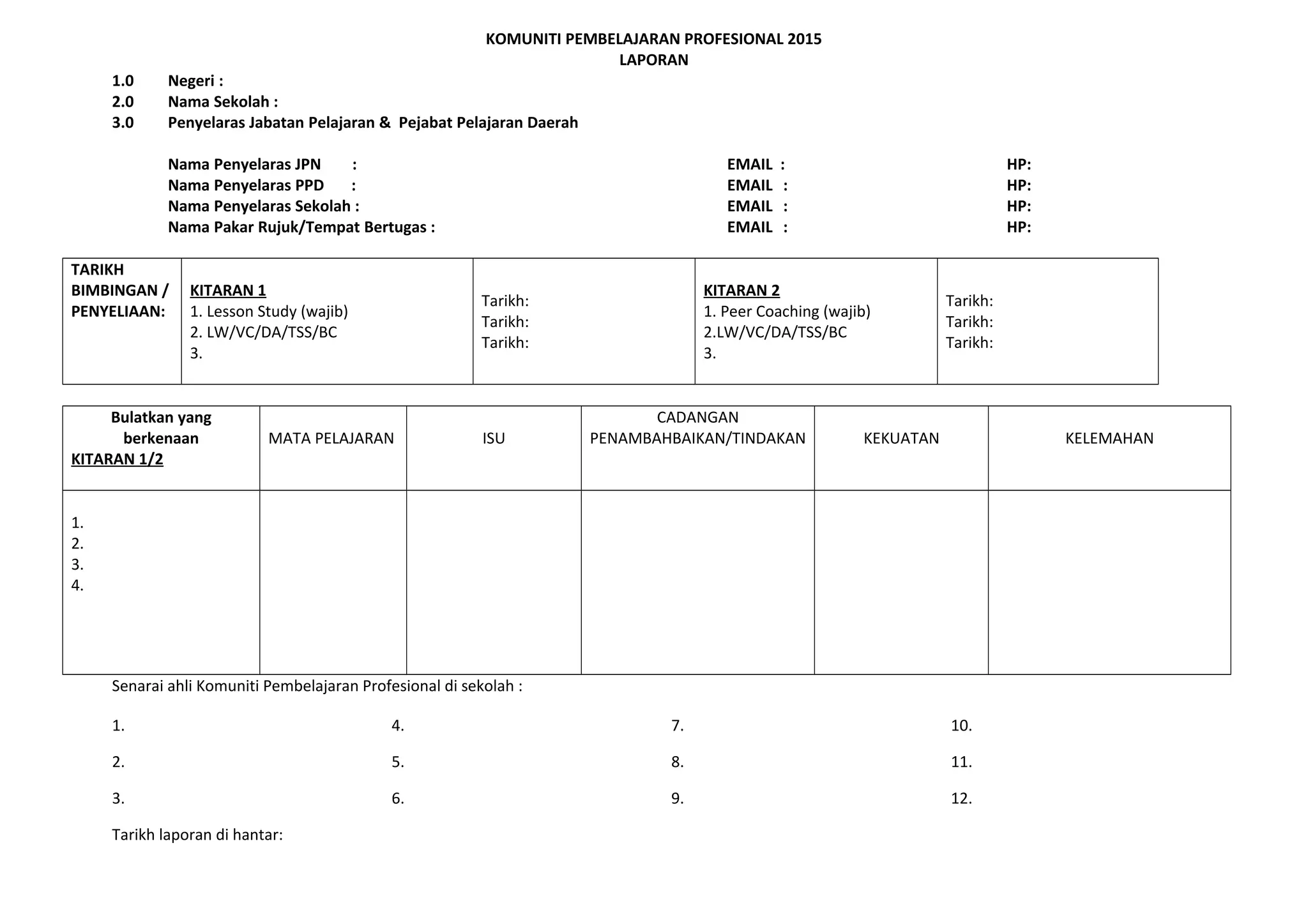 Format laporan plc | DOC