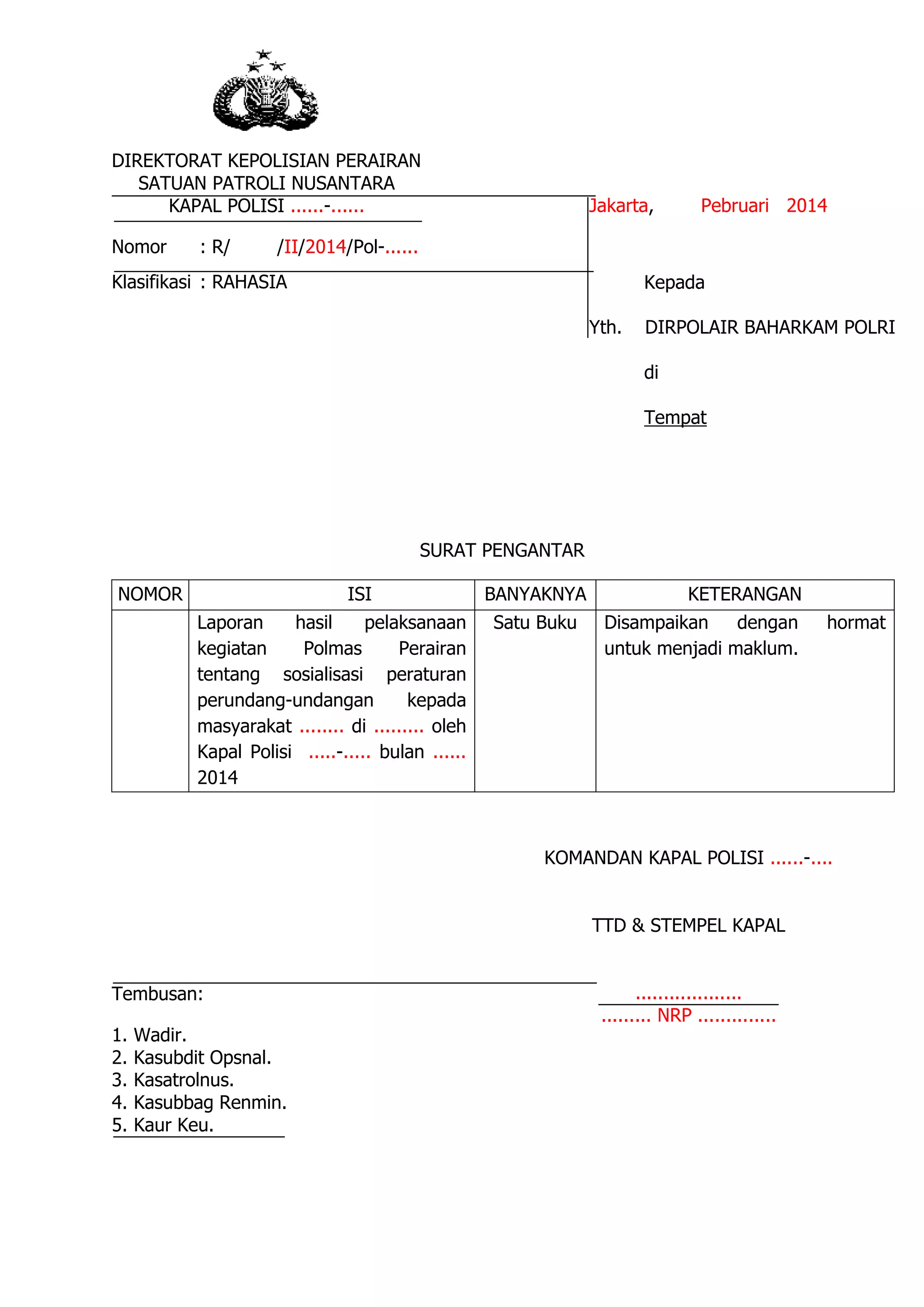 Contoh Format laporan polmas | DOCX