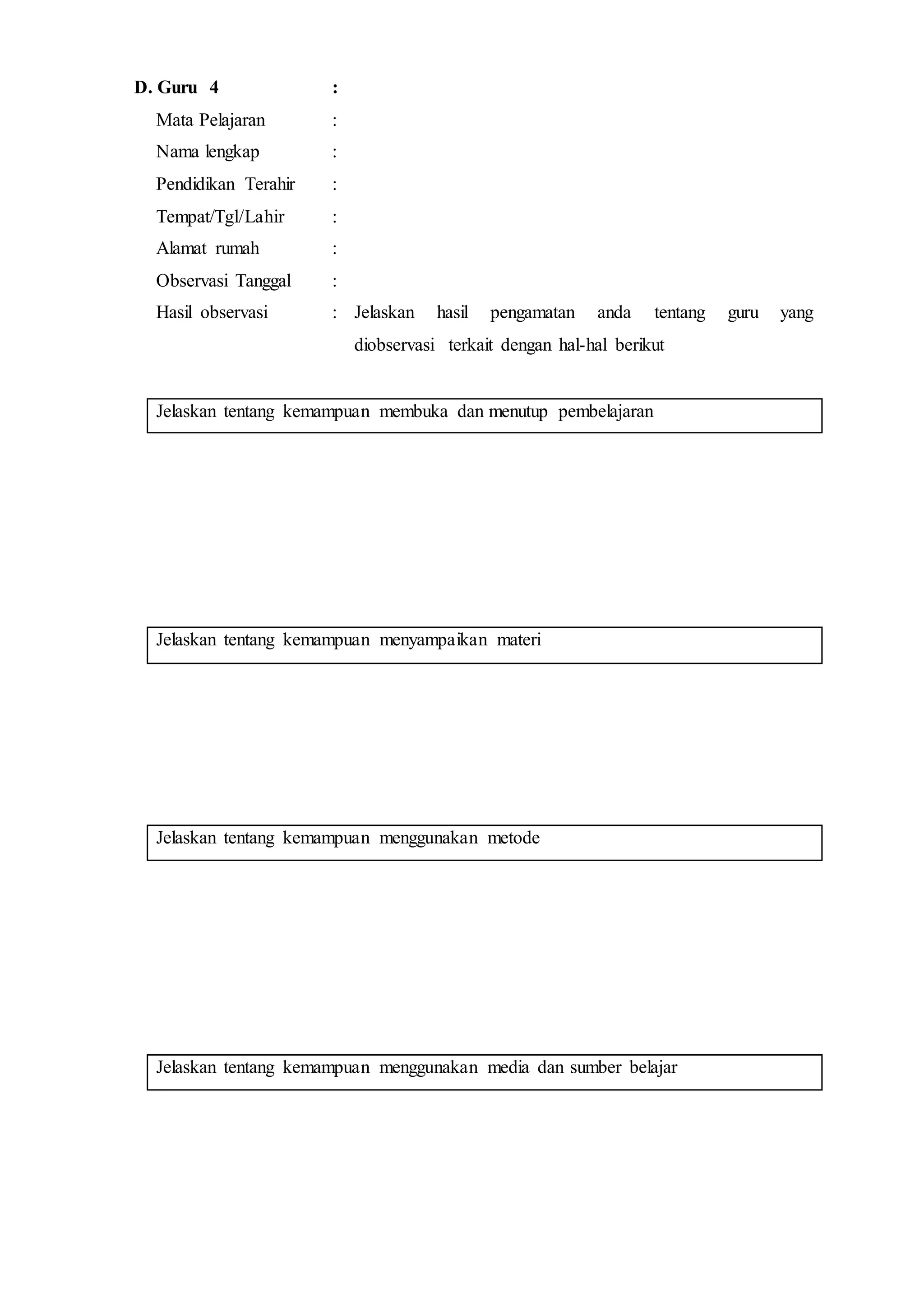 Format laporan ppl m-1 | PDF
