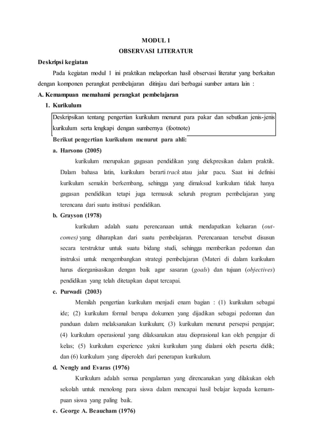 Format laporan ppl m-1 | PDF