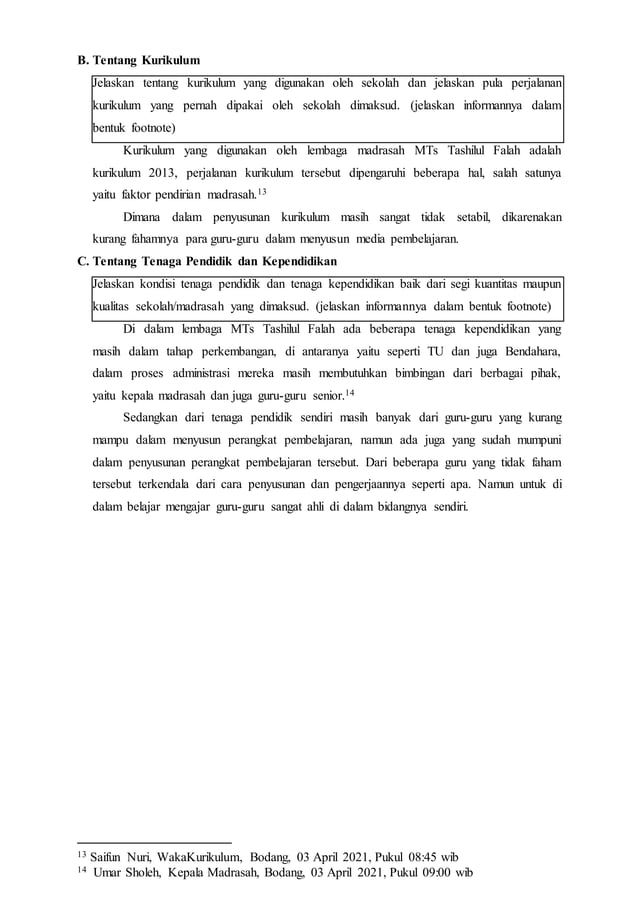 Format laporan ppl m-1 | PDF