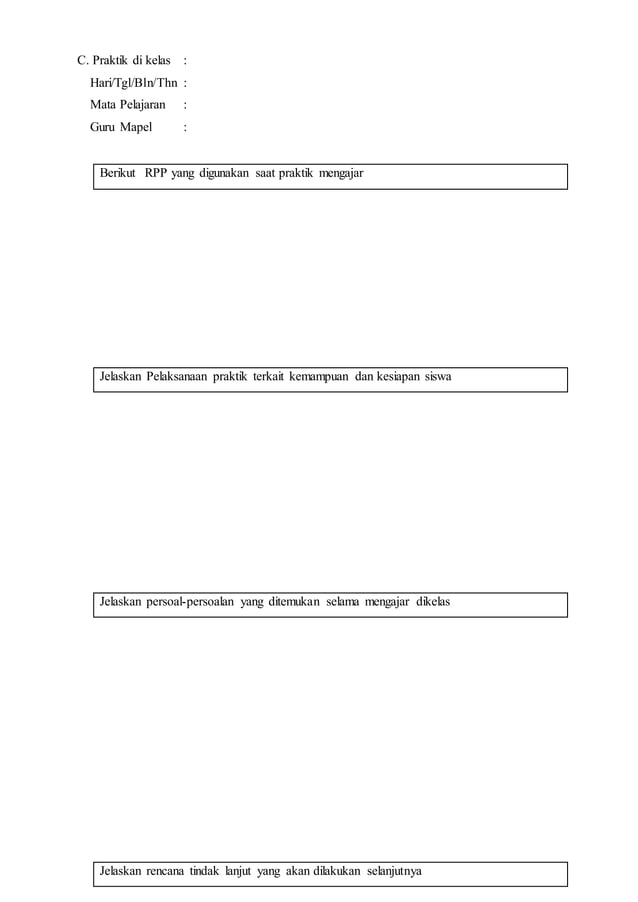 Format laporan ppl m-1 | PDF