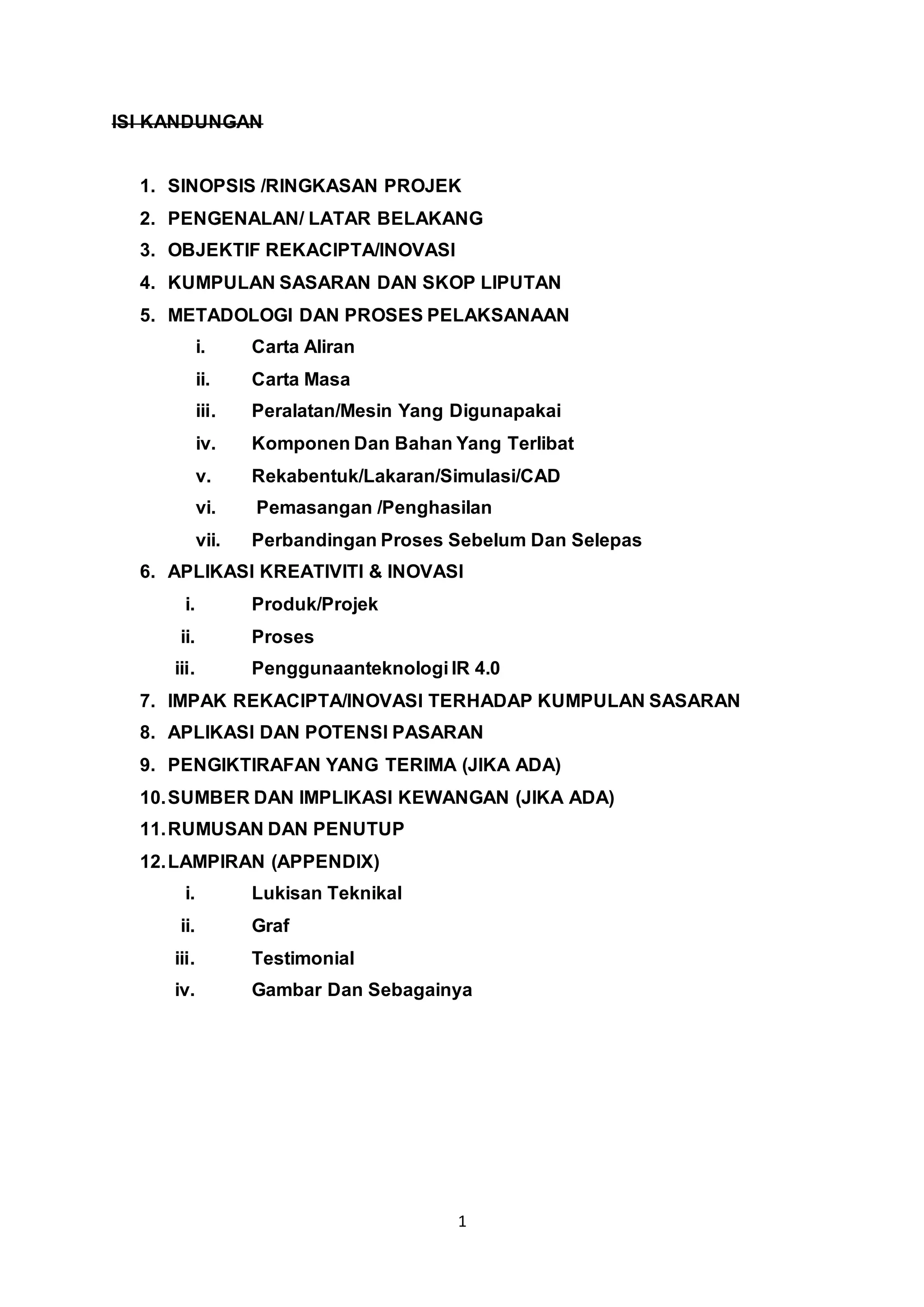 Formsdat laporan projek inovasi idea | DOCX