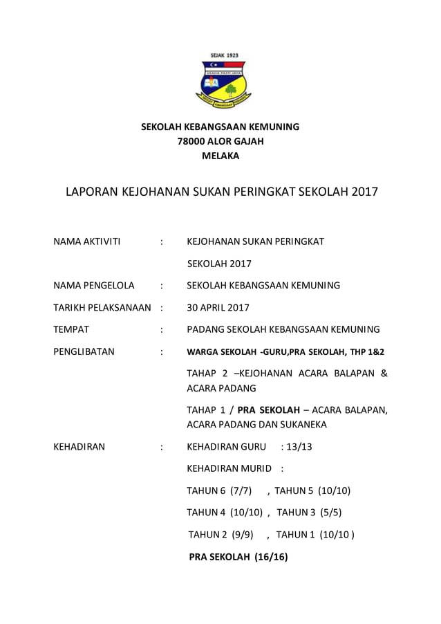 Format laporan sukan tahunan (1) | DOCX