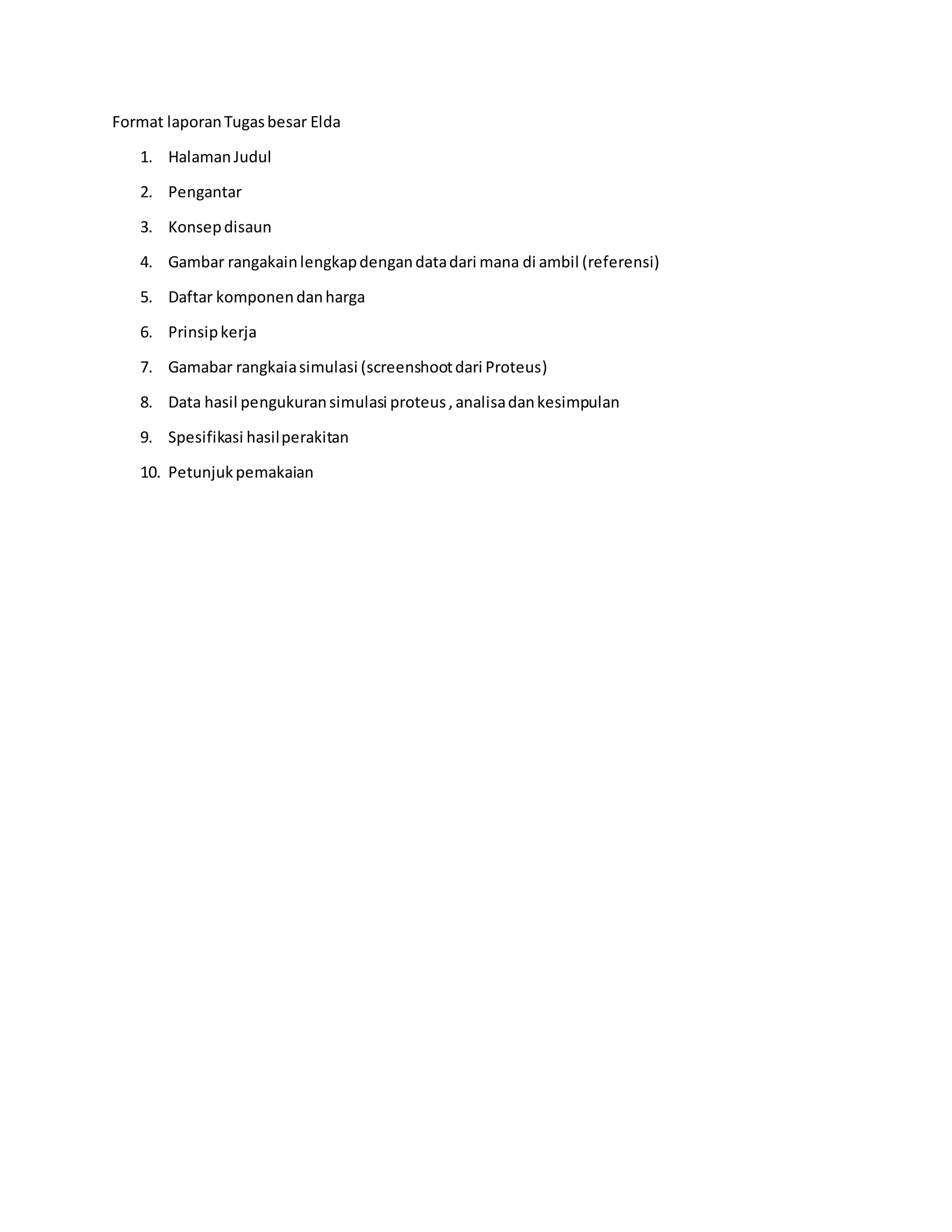 Format laporan tugas besar elda | PDF