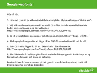 Påverka dina formatmallar - SiteVisiondagarna 2014 | PPT