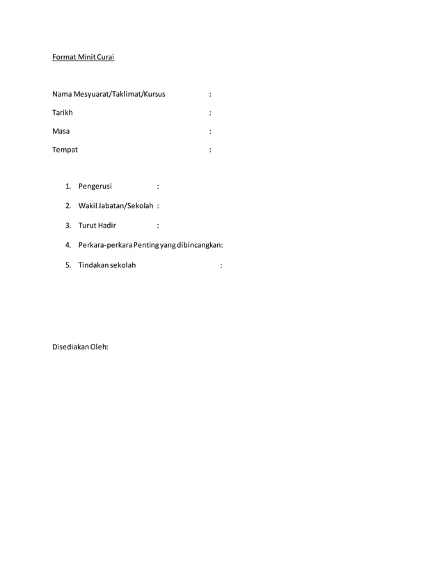 Format minit curai | DOCX