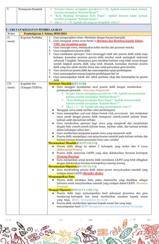 MODUL AJAR PERTEMUAN 1 MATEMATIKA KELAS 7 | DOCX
