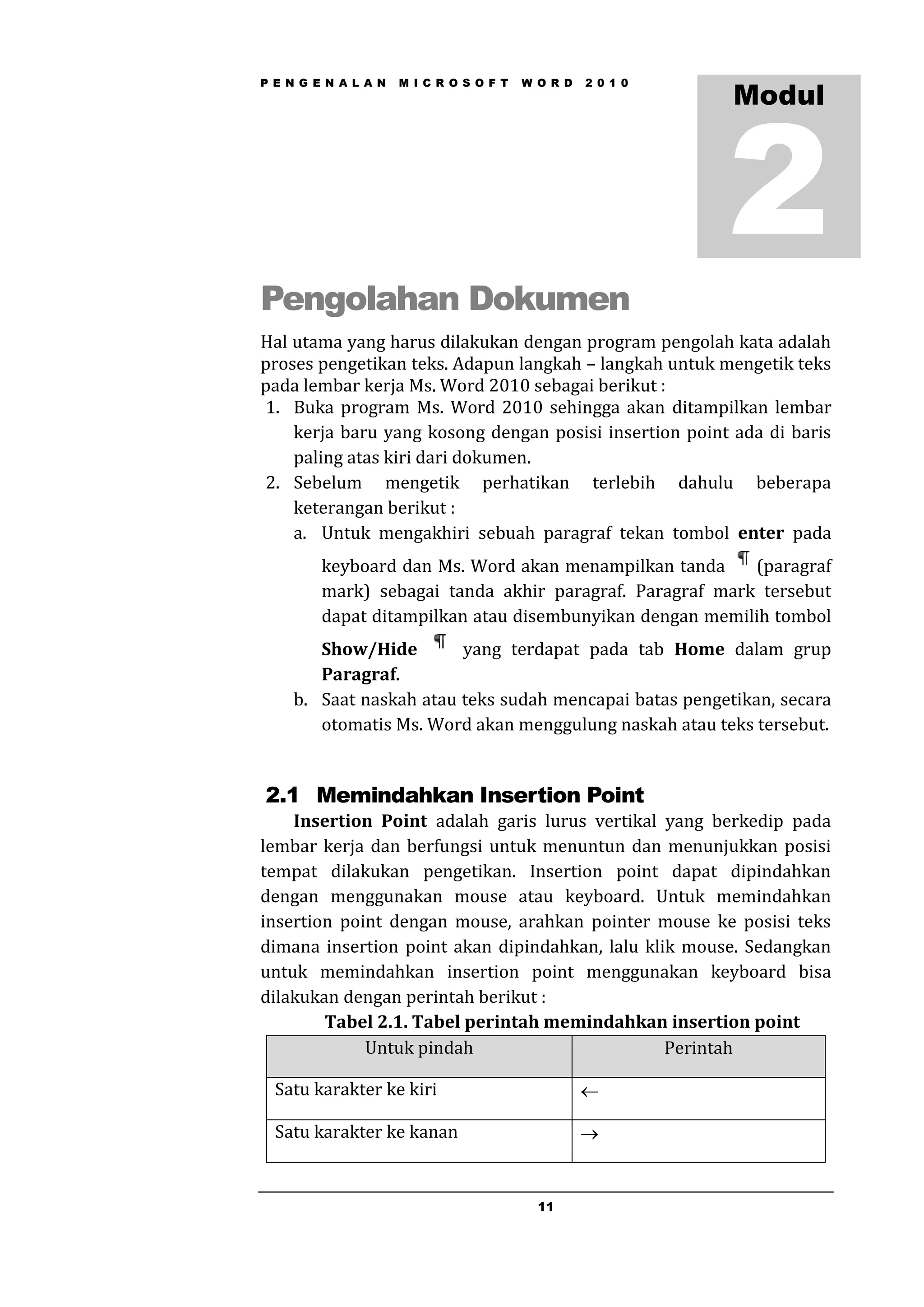 Format modul praktek word 2010 28 feb 2013 edited | PDF