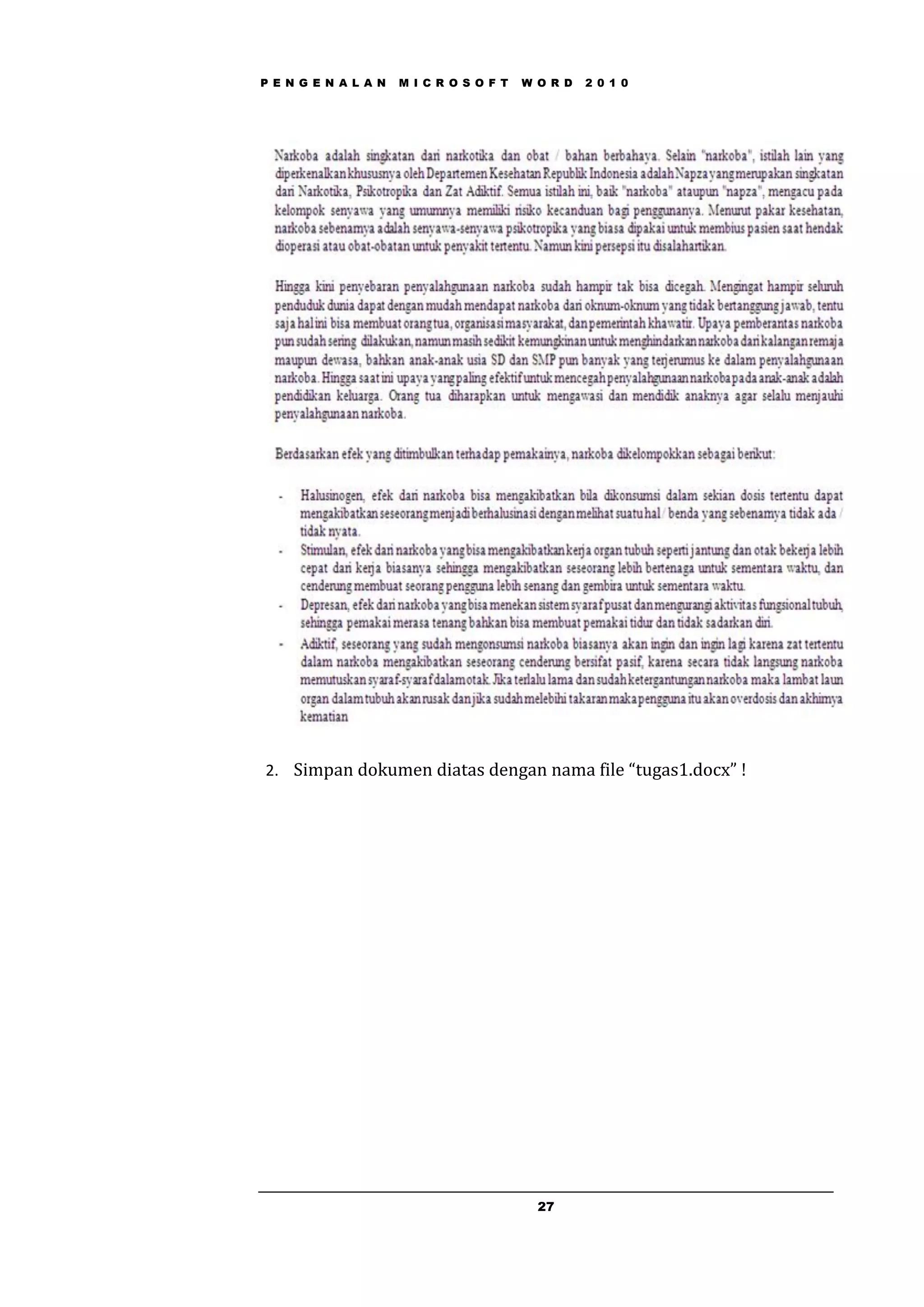 Format modul praktek word 2010 28 feb 2013 edited | PDF