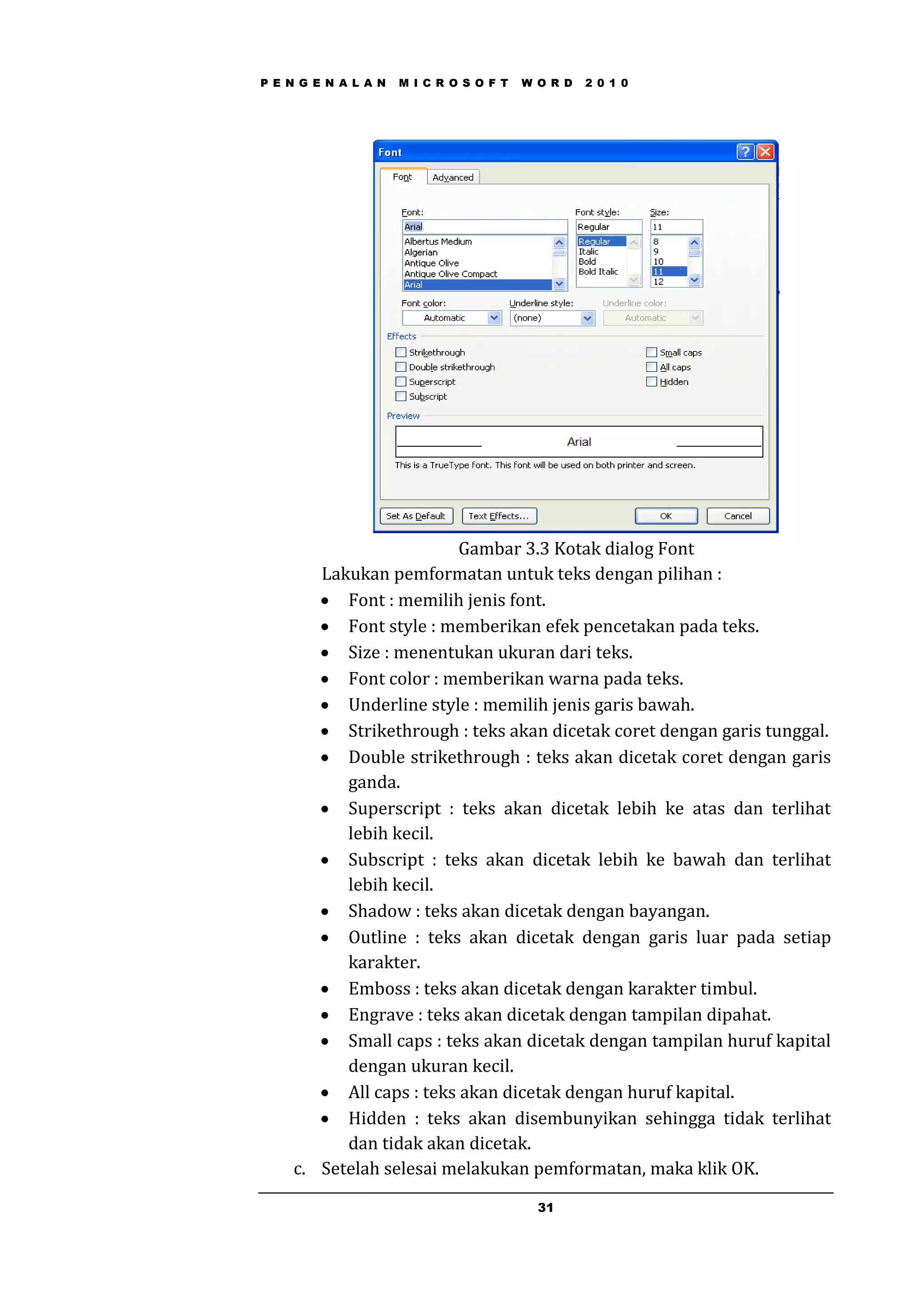 Format modul praktek word 2010 28 feb 2013 edited | PDF