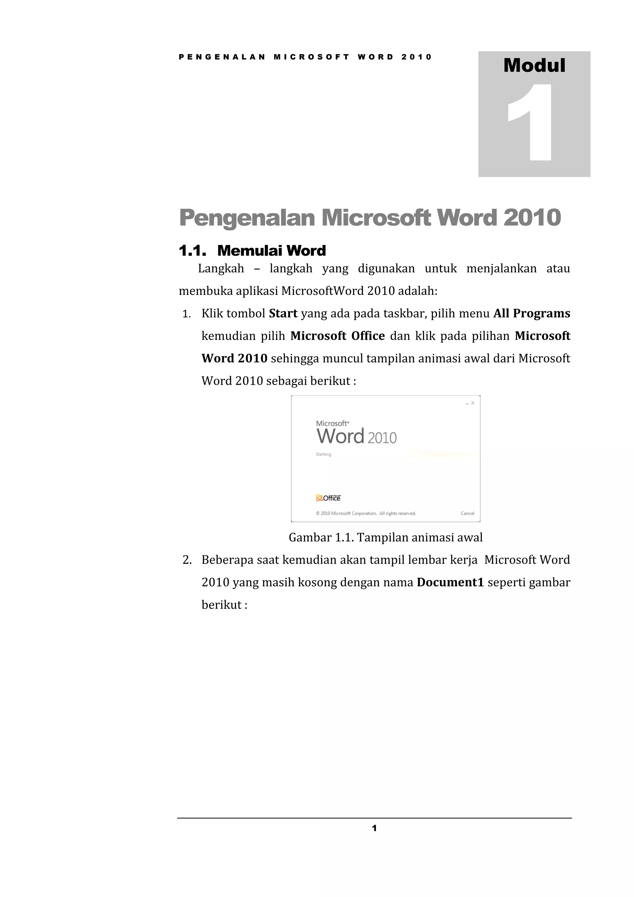 Format modul praktek word 2010 28 feb 2013 edited | PDF