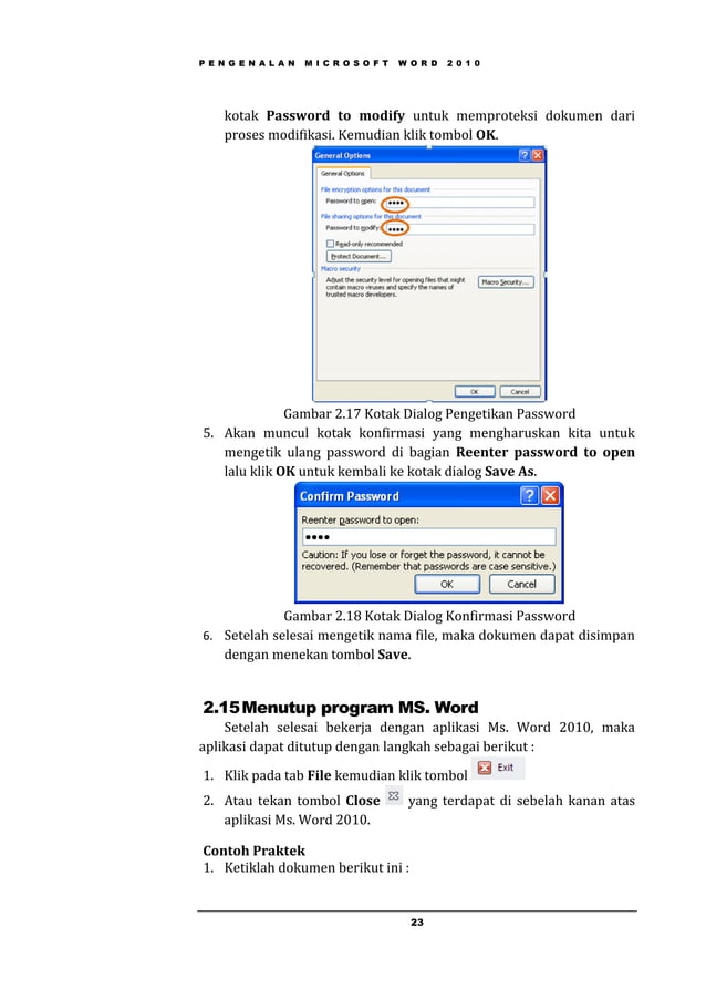 Format modul praktek word 2010 28 feb 2013 edited | PDF