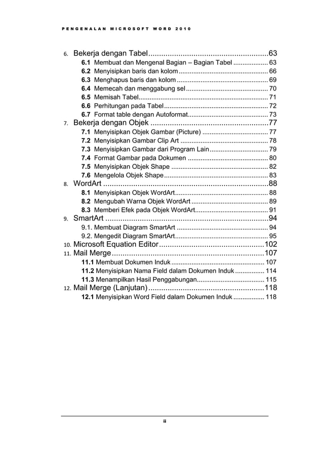 Format modul praktek word 2010 28 feb 2013 edited | PDF