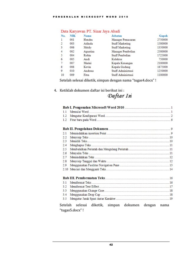 Format modul praktek word 2010 28 feb 2013 edited | PDF