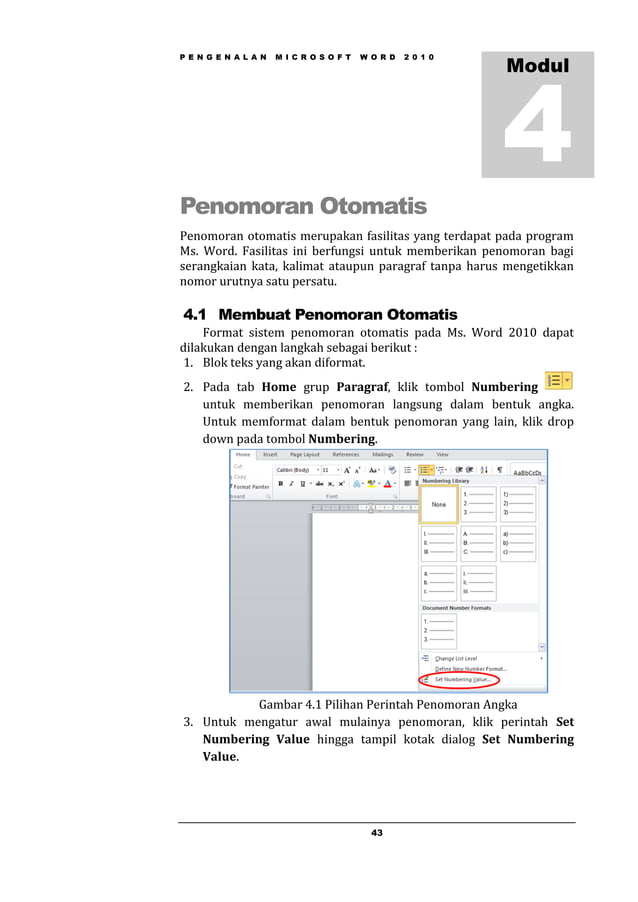 Format modul praktek word 2010 28 feb 2013 edited | PDF