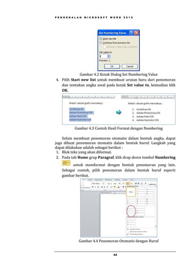 Format modul praktek word 2010 28 feb 2013 edited | PDF