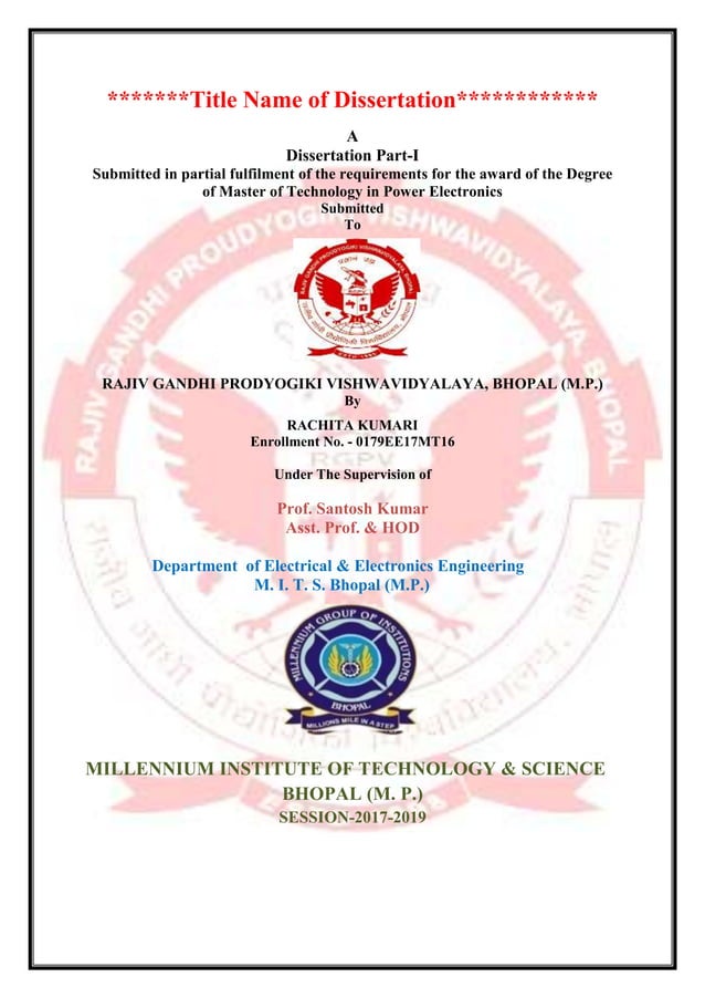 Format mtech synopsis | PDF | Business | Business and Finance